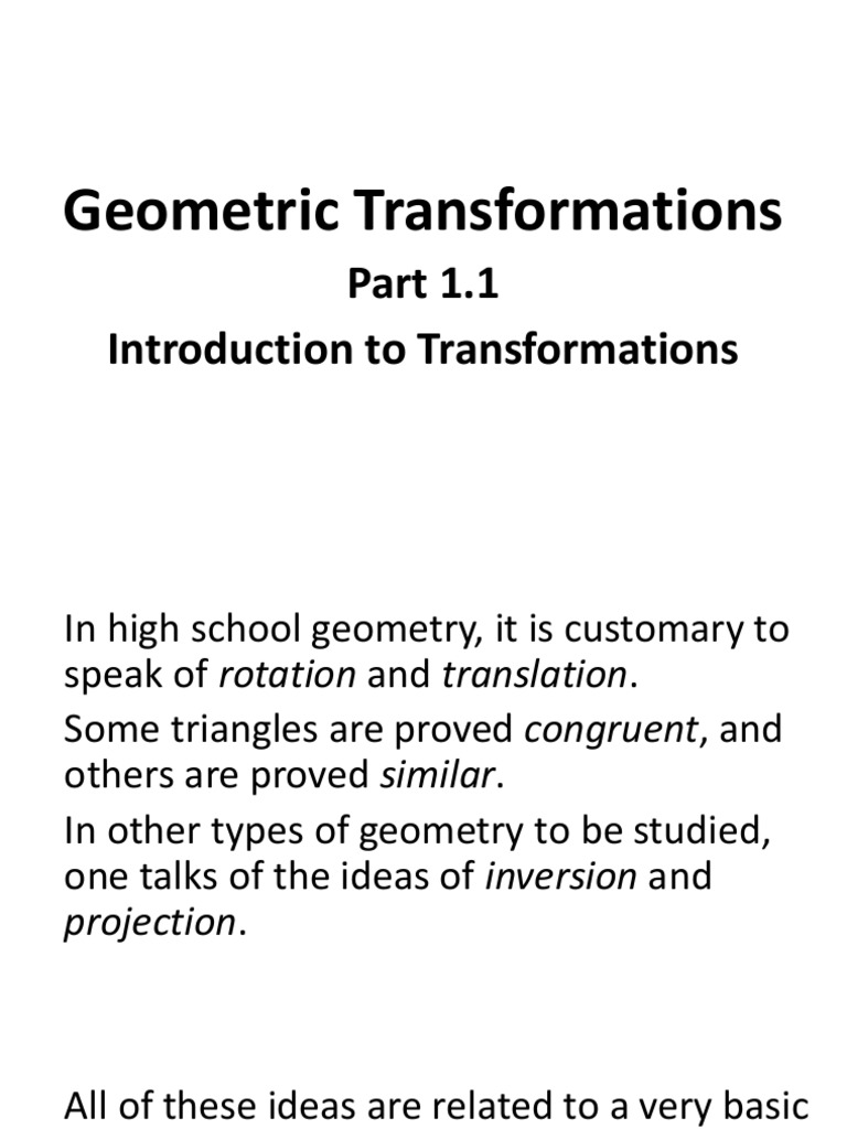 Introduction to Geometric Transformations | PDF | Function (Mathematics ...