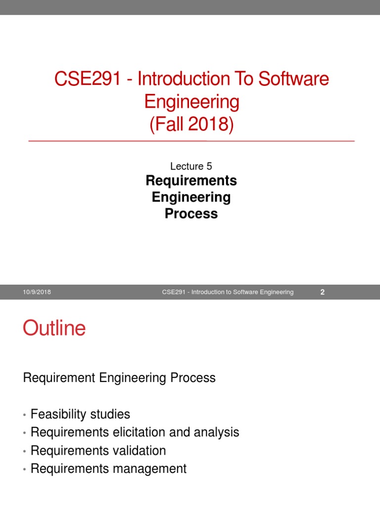 Software Engineering Lecture 5 Requirement Engineering | PDF | Feasibility Study | System