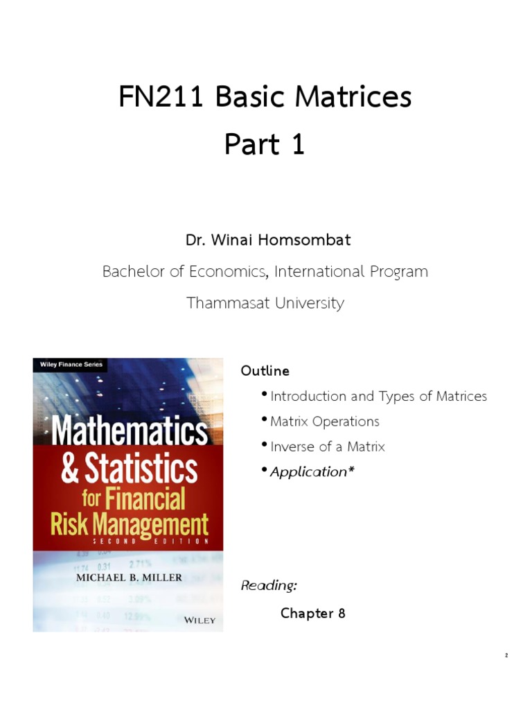 FN211 Basic Matrix | PDF | Matrix (Mathematics) | Determinant