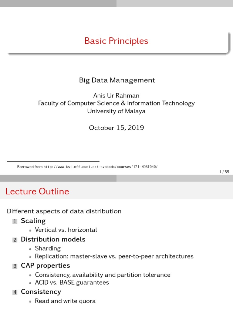 Big Data Management Basic Principles | PDF | Replication (Computing) | Scalability