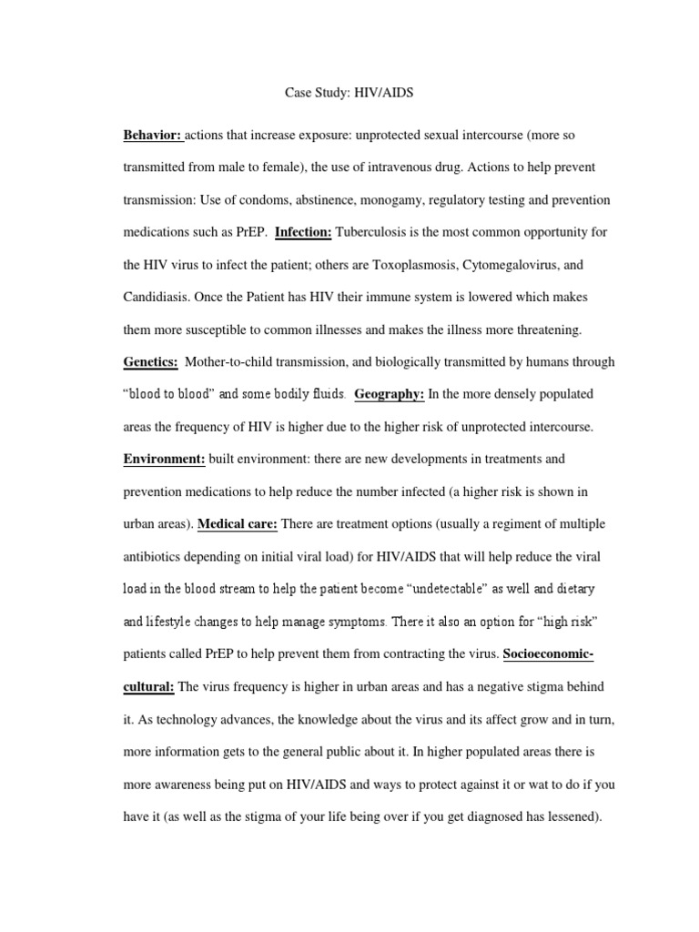Hiv Case Study | Download Free PDF | Hiv/Aids | Lentiviruses