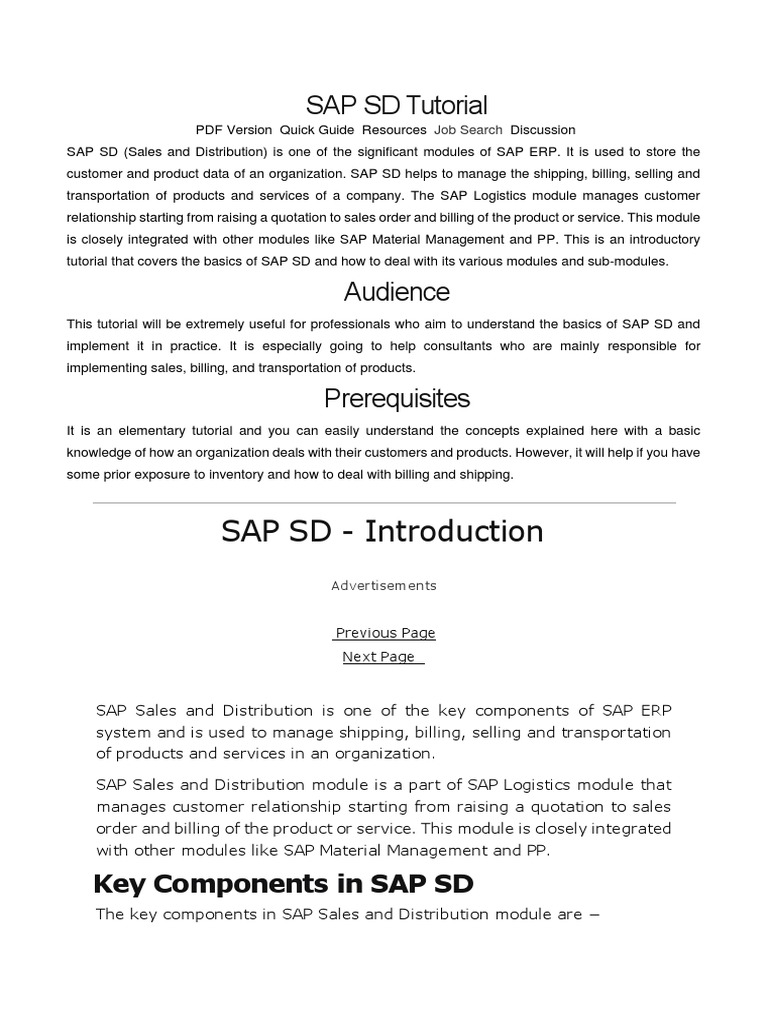 SAP Overview | PDF | Sales | Credit Card