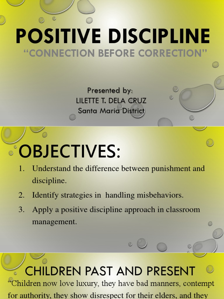 Positive Discipline: "Connection Before Correction" | PDF | Teachers ...