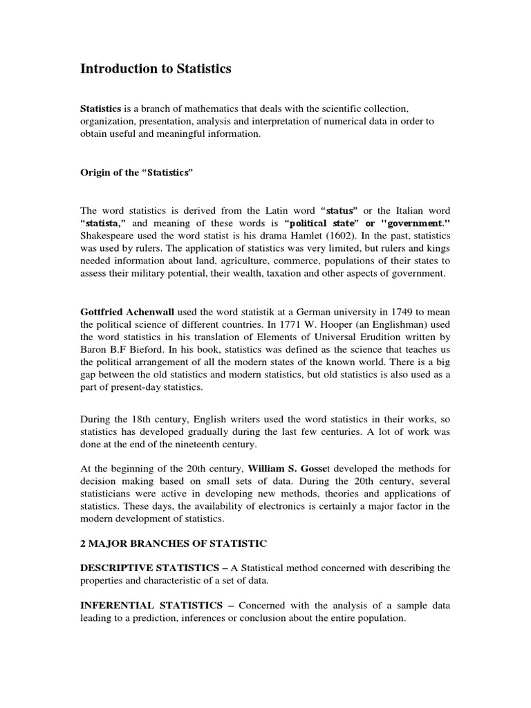 Introduction To Statistics | Download Free PDF | Errors And Residuals | Statistics