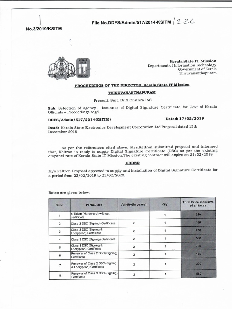 DSC Empanelment - Keltron | PDF | Document | Identity Document