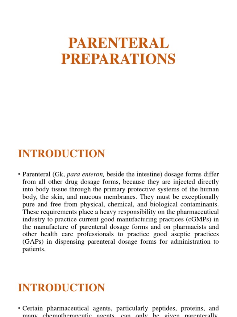 5 Parenteral Preparations Formulation and Packaging | PDF ...