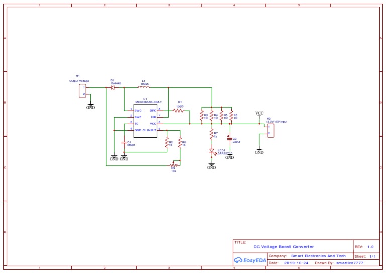 DC Voltage Boost Schematic | PDF | Computer Engineering | Voltage