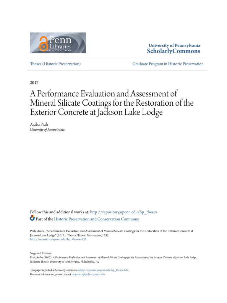 Mineral Silicate Coatings | PDF | National Park Service | Concrete
