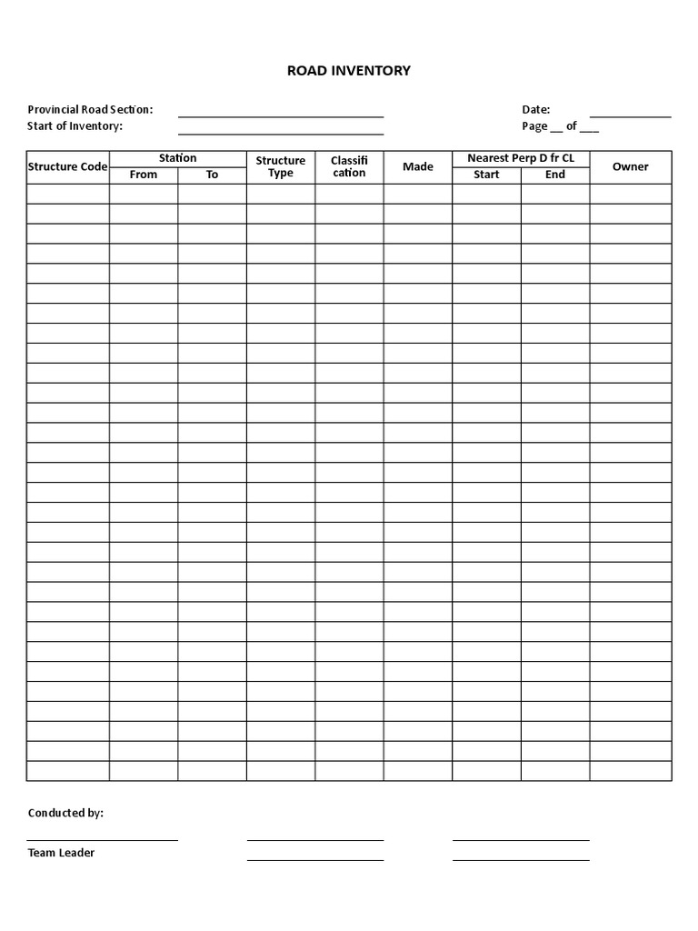 Road Inventory: Structure Code Station Made Nearest Perp D FR CL Owner ...