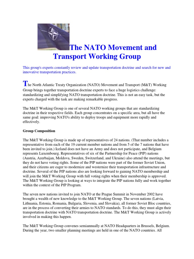 The NATO MOVEMENT AND TRANSPORTATION | PDF | Nato | Rail Transport