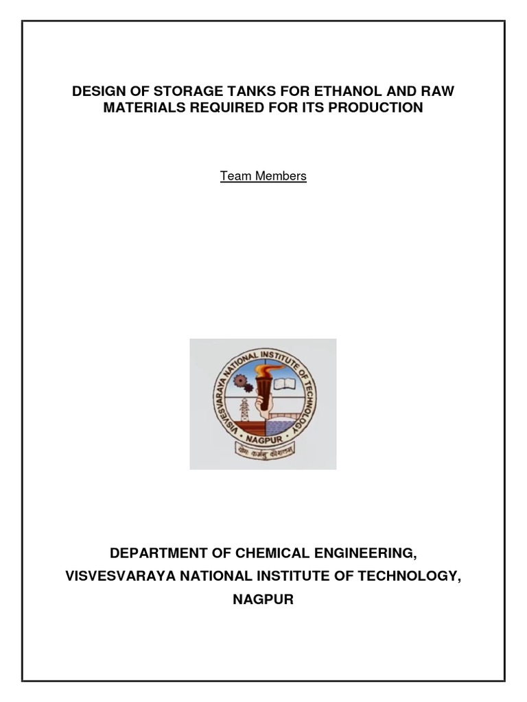 Design of Storage Tanks For Ethanol | PDF | Ethanol | Fires
