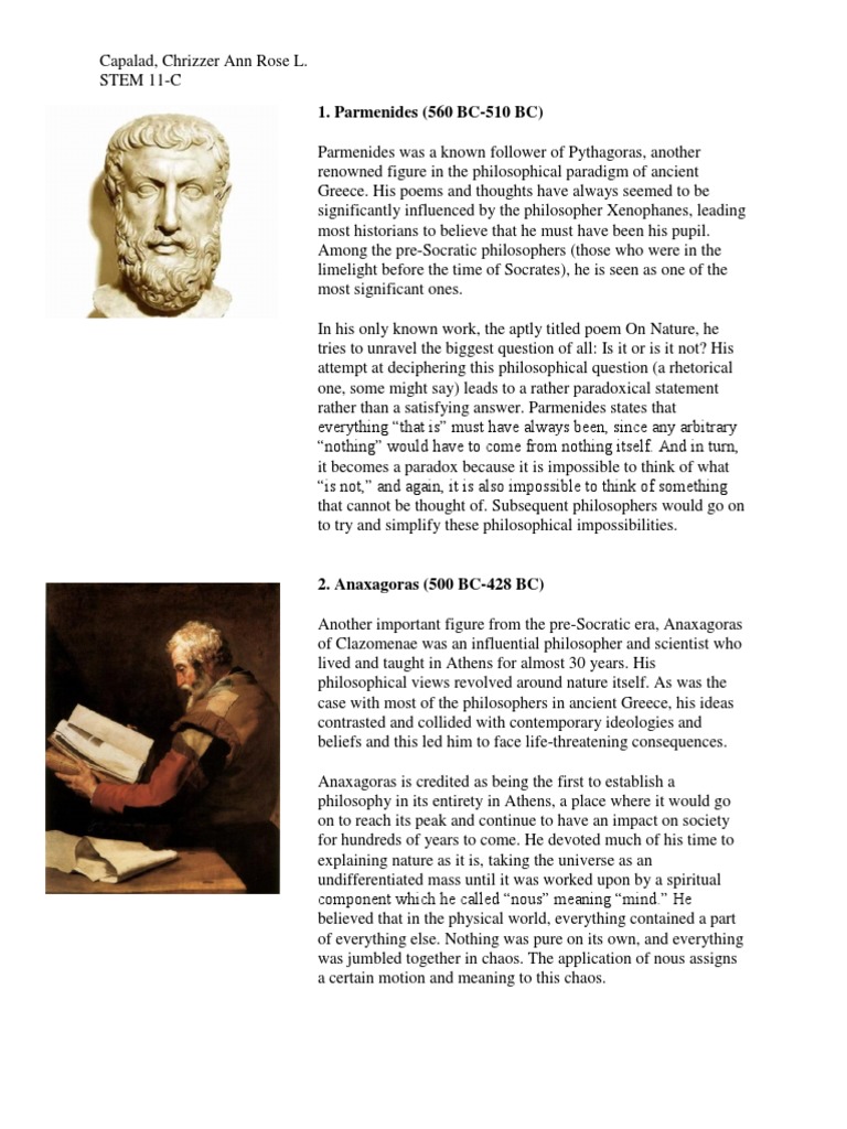 An Overview of Key Pre-Socratic Philosophers: Exploring the Thoughts ...