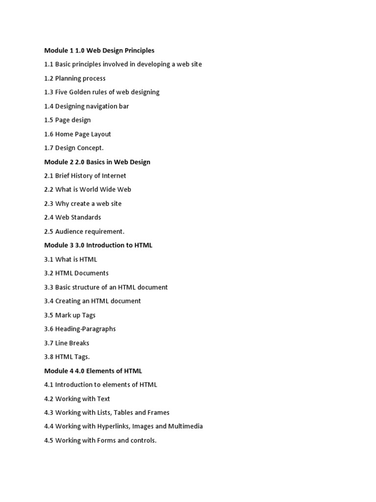 Module 1 1.0 Web Design Principles | PDF | Computers
