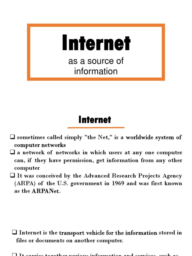Internet as an Information Source | PDF | Internet | Computer Network