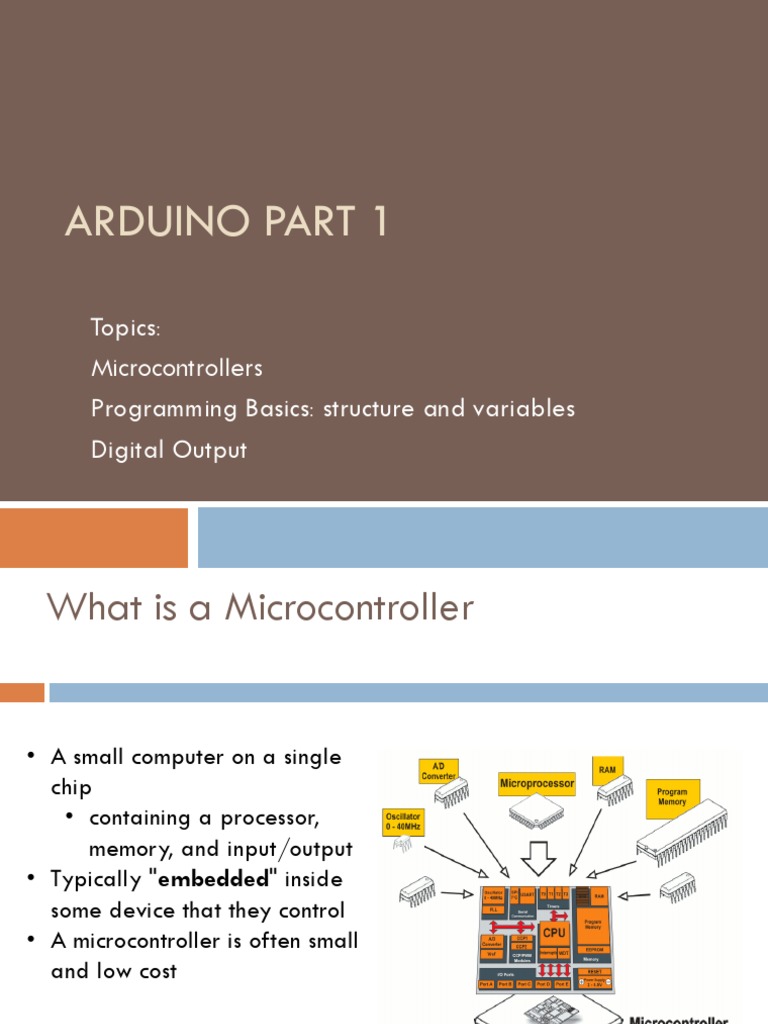 Arduino Part 1 Topics Microcontrollers Programming Basics Structure And Variables Digital