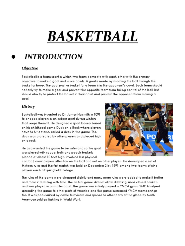 Basketball: Objective | PDF | Games Of Physical Skill | Sports