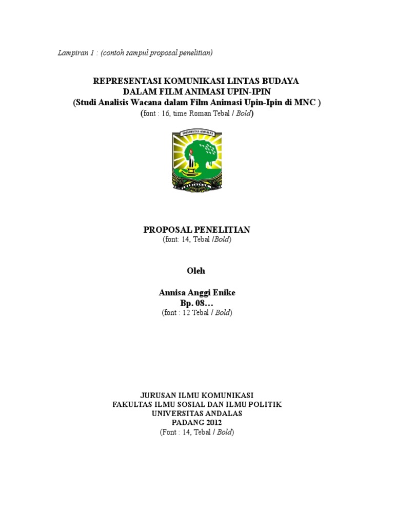 Lampiran 1 Sampul Proposal Pen | PDF