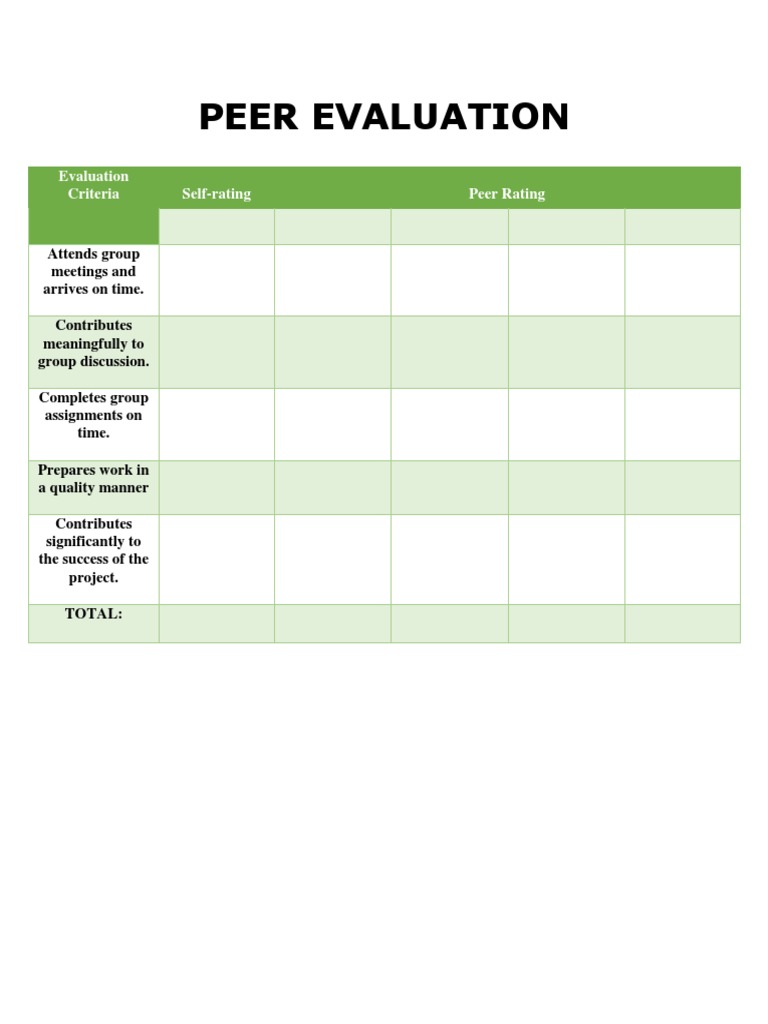 5 Copies - Peer Eval | PDF
