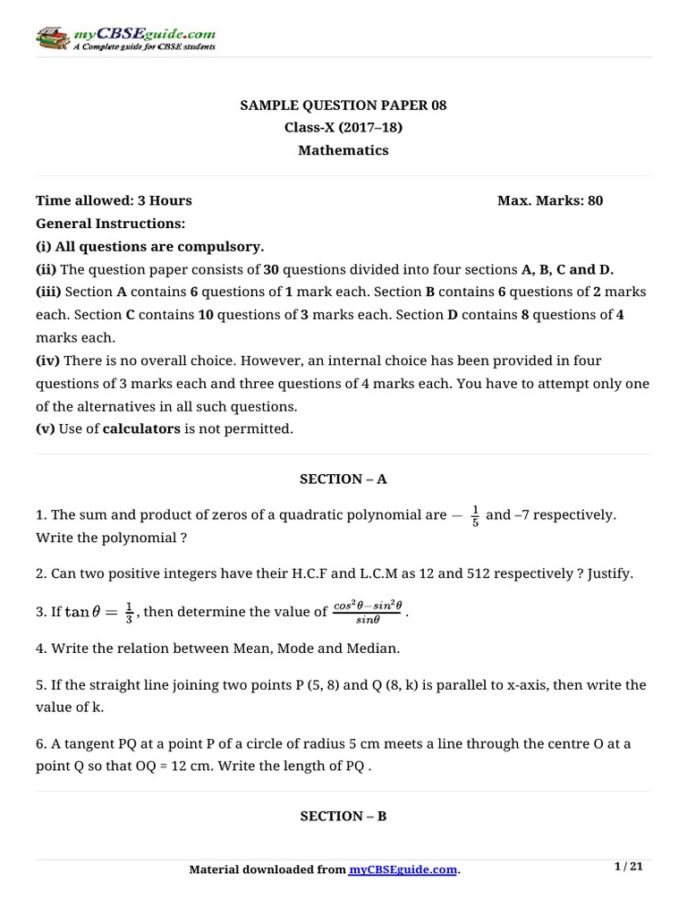 Math Sample | PDF | Triangle | Circle