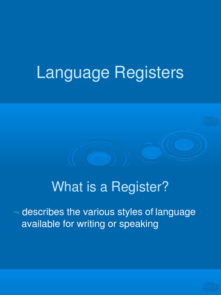 Language Registers 150702014422 Lva1 App6892 | PDF
