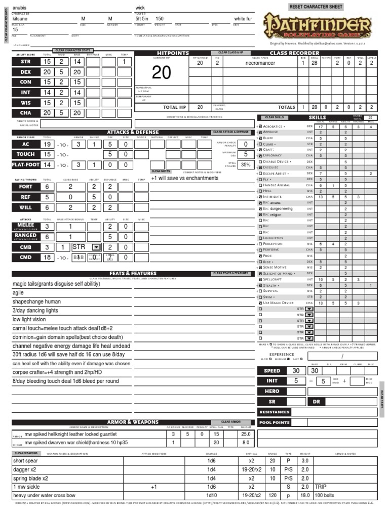 Class Recorder Hitpoints: Total HP Totals | PDF | Role Playing Games | D20 System