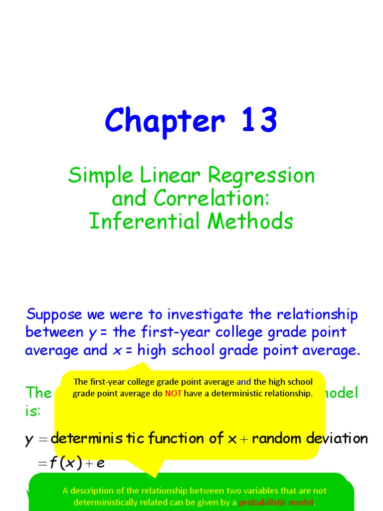 Simple Linear Regression and Correlation: Inferential Methods | PDF | Regression Analysis ...