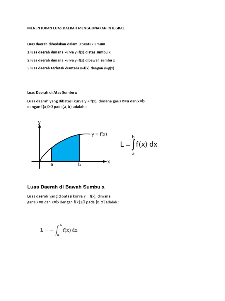 Menentukan Luas Daerah Menggunakan Integral | PDF