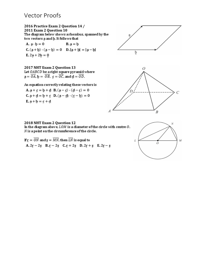 Vector Geometry Exam Solutions | PDF | Teaching Methods & Materials