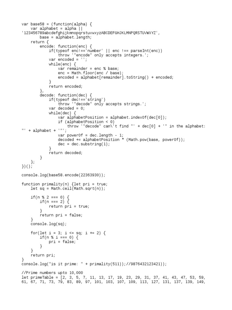 Base58 Encoding and Decoding Algorithm with Additional Functions for ...