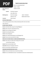 Radio Broadcasting Script English | PDF
