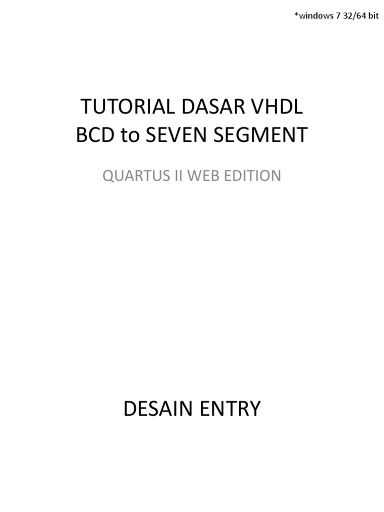 Tutorial VHDL: BCD ke Seven Segment | PDF