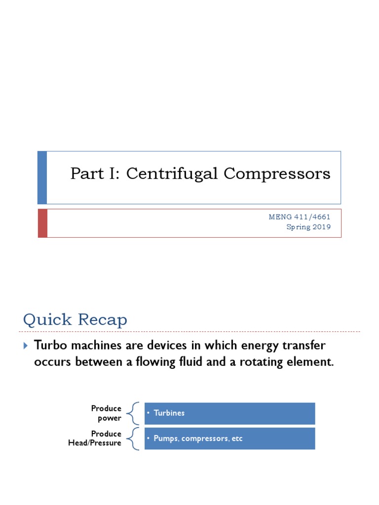 Chapter 4 - Part I Centrifugal Compressors | PDF