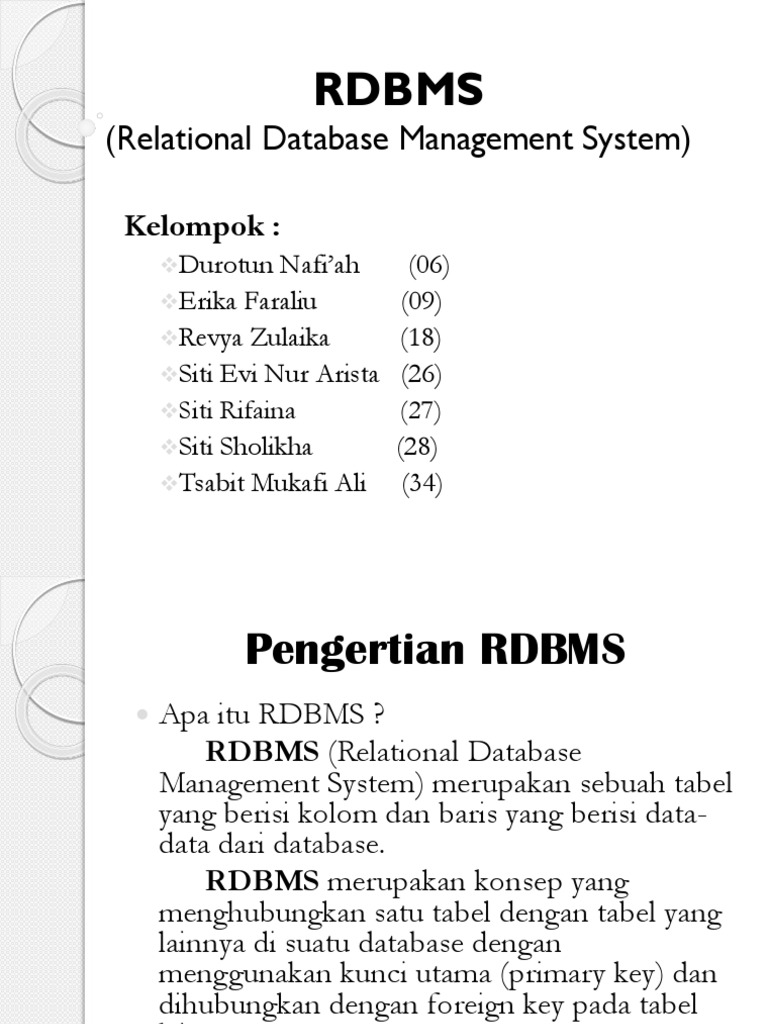RDBMS | PDF | Komputer