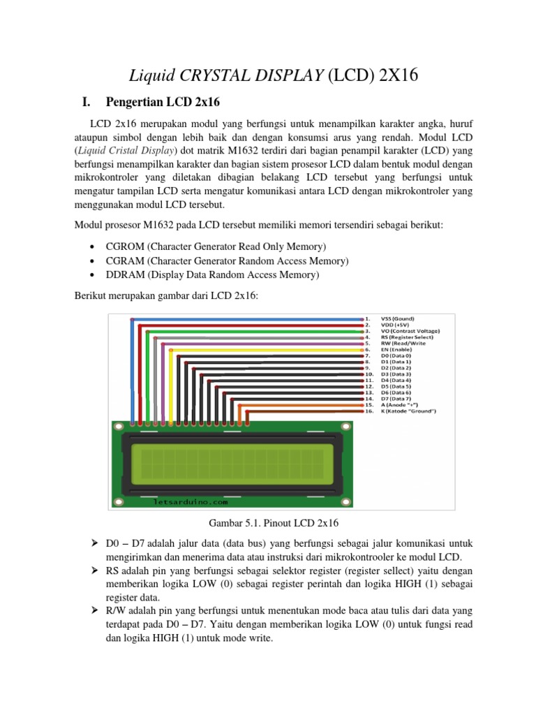Liquid Crystal Display (LCD) 2X16 | PDF