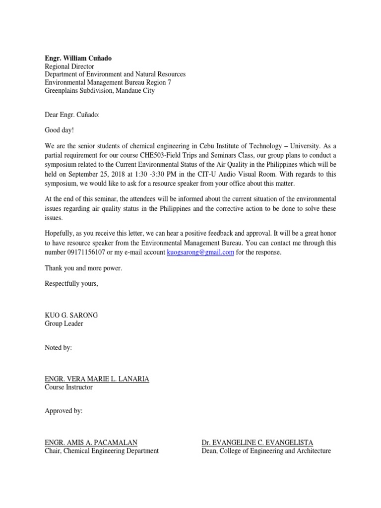 Request Letter in The DENR | PDF