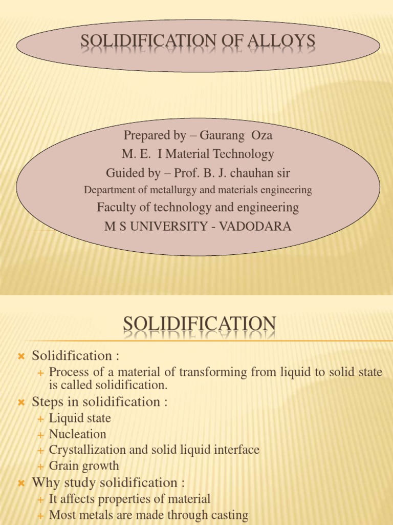 Solidification of Alloys | PDF | Nucleation | Freezing
