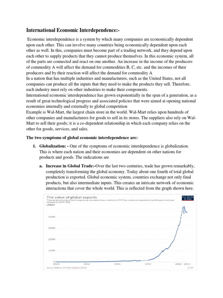 International Economic Interdependence | PDF | Division Of Labour ...
