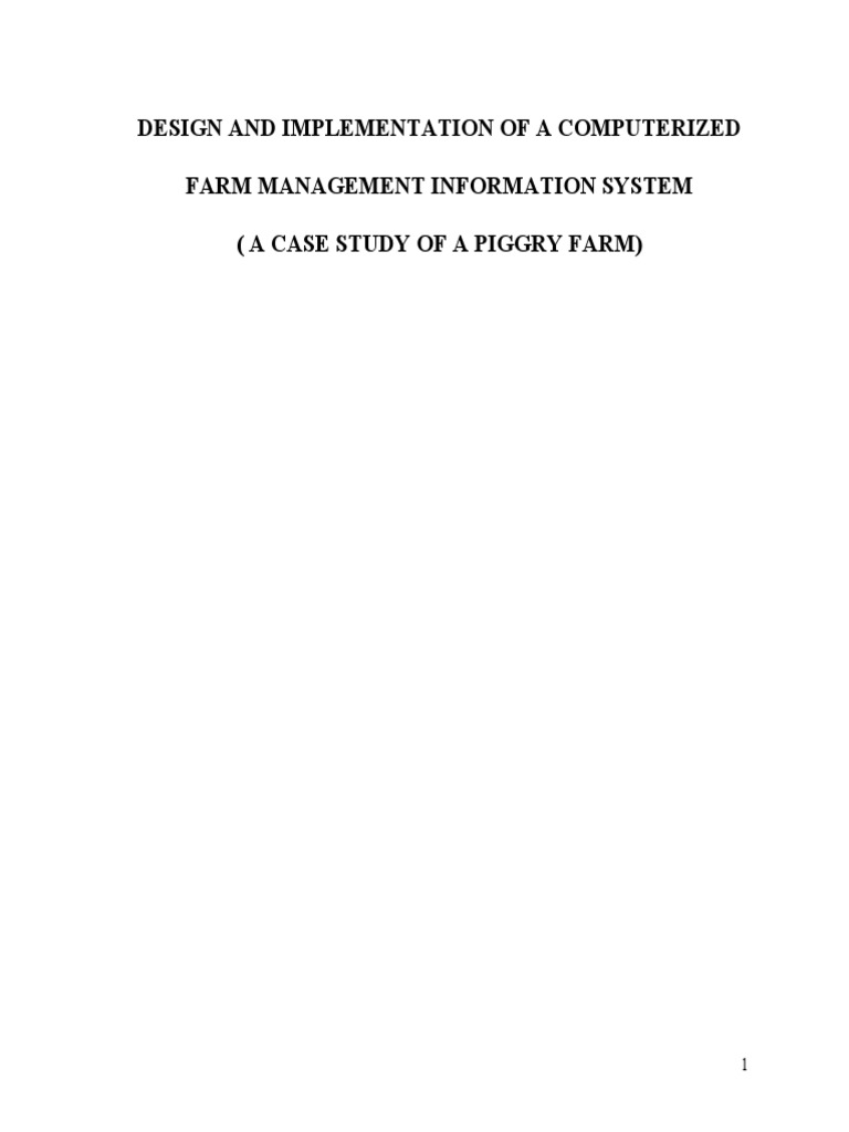 Farm Management Information System | PDF | Management Information ...