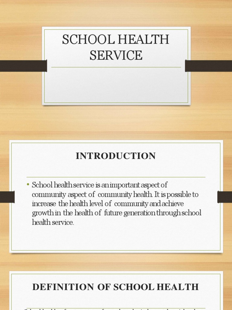Overview of School Health Services | PDF | Health Education ...