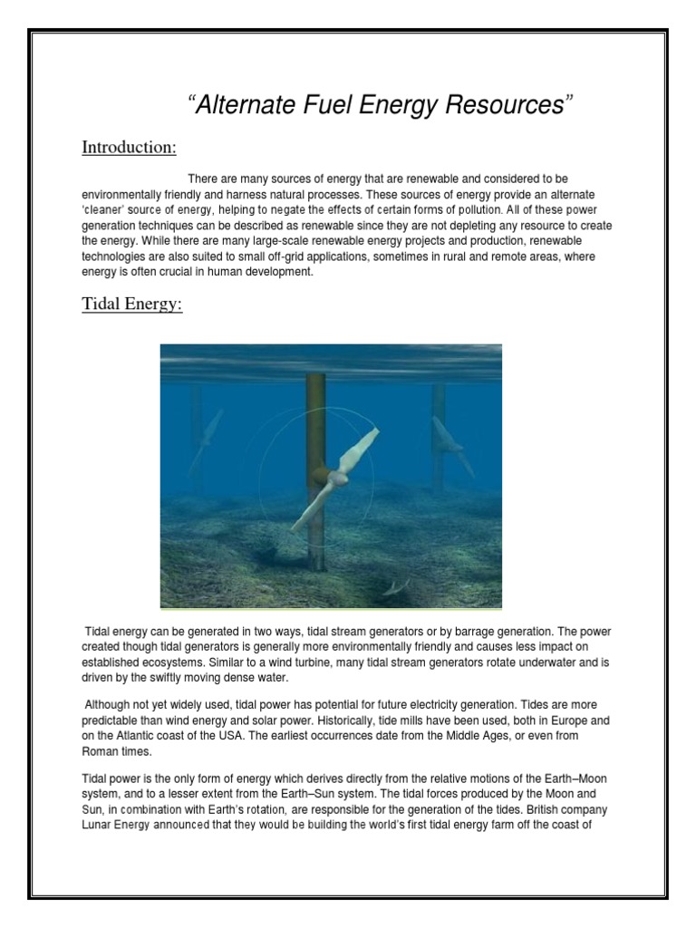 Renewable Energy Sources Overview | PDF | Hydroelectricity | Ethanol Fuel
