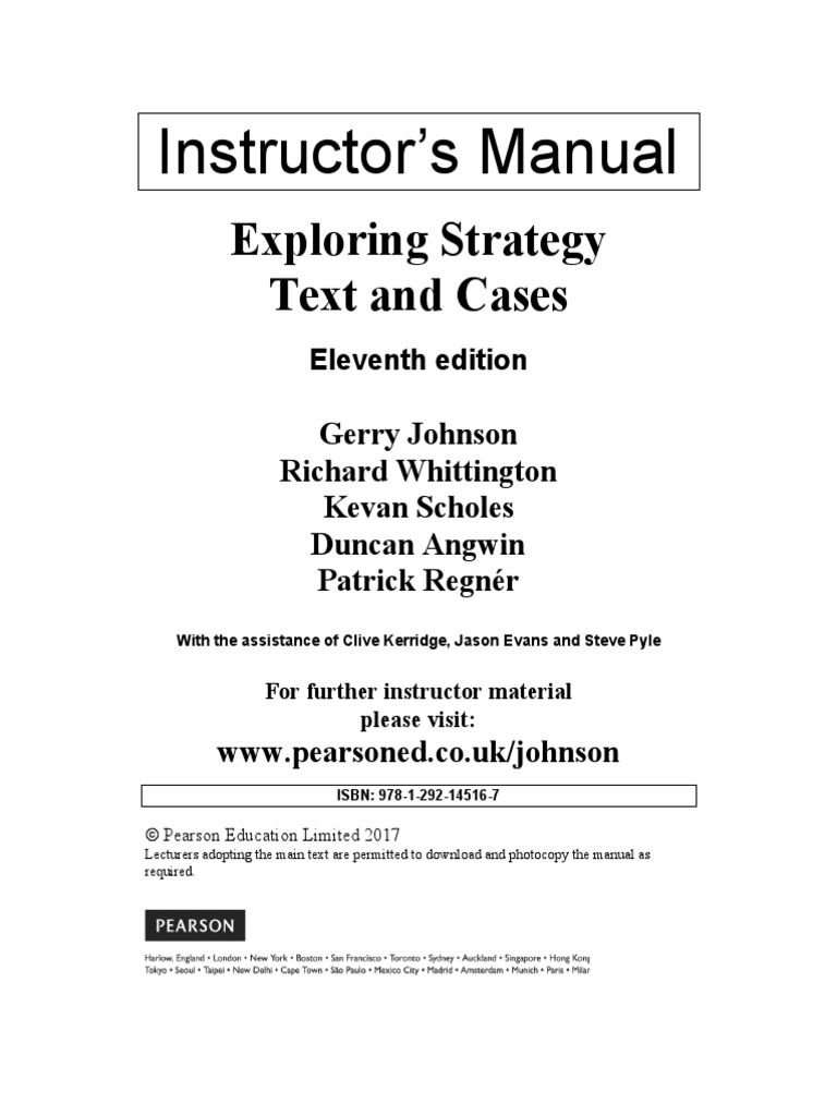 Exploring Strategy: Text and Cases 11th Edition | PDF