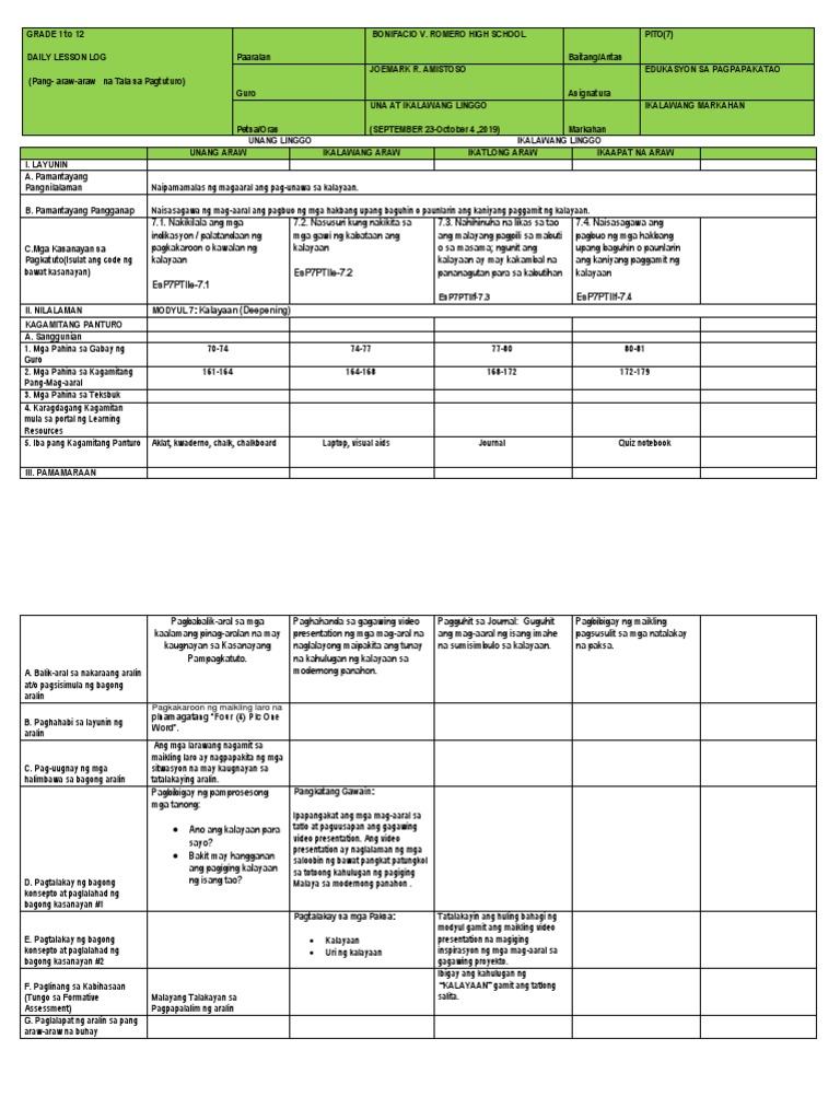New Format DLL Modyul 7 | PDF