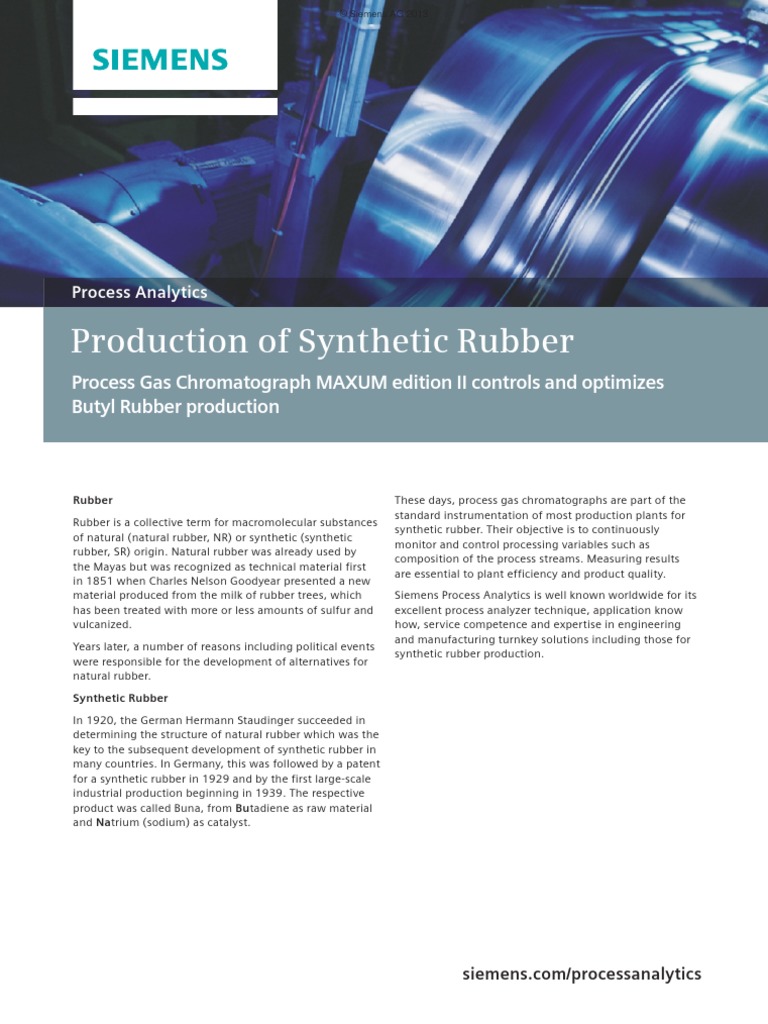 Production of Synthetic Rubber: Process Gas Chromatograph MAXUM Edition ...
