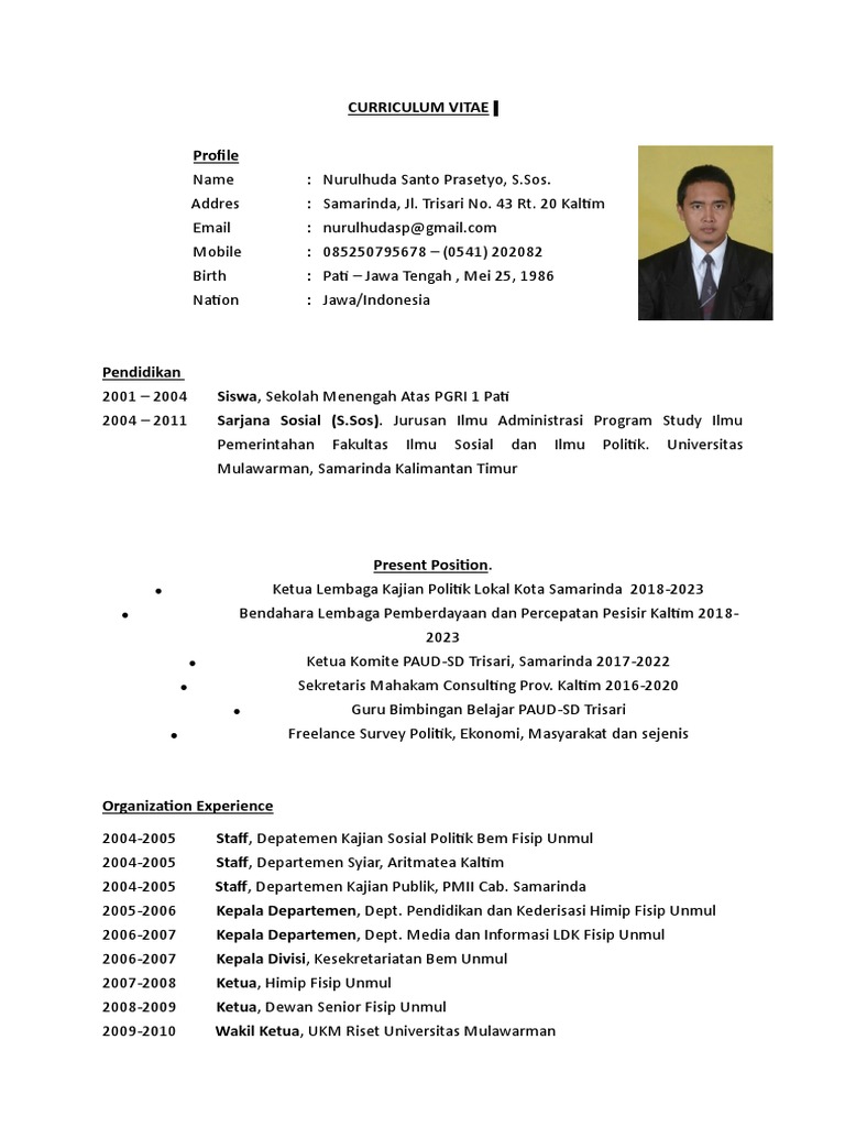 CV Nurulhuda | PDF | Ilmu Sosial