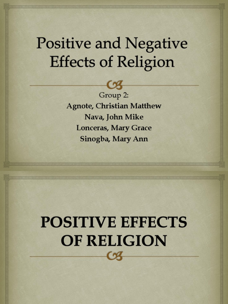 (PPT) Positive and Negative Effects of Religion | PDF | Morality | Fear