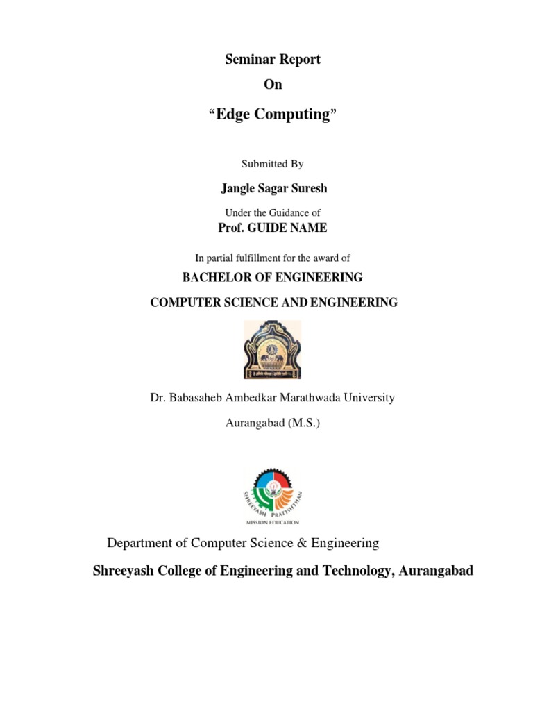 Edge Computing Seminar Report | PDF | Internet Of Things | Digital ...