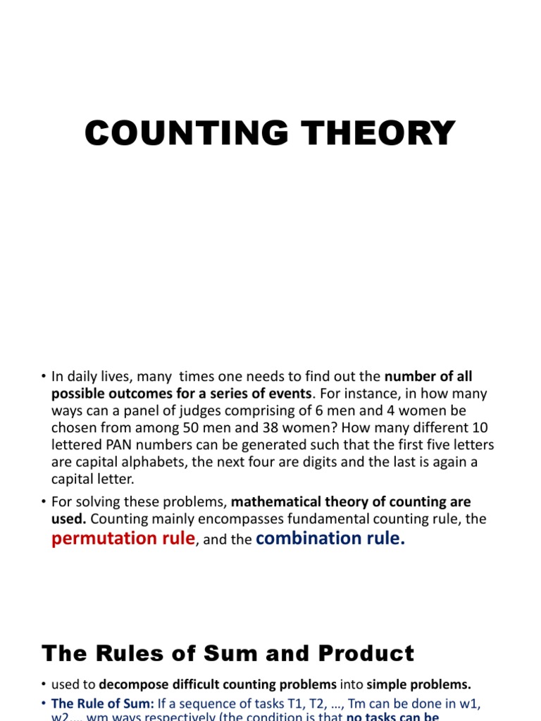 Counting Theory | PDF | Discrete Mathematics | Mathematical Concepts