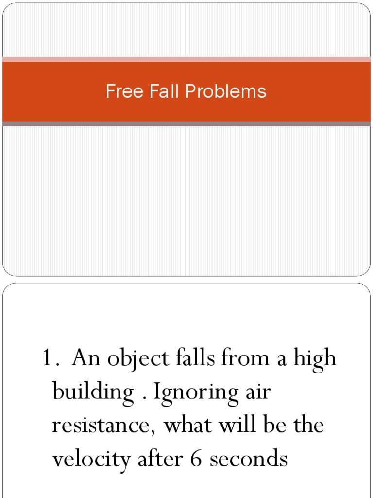 Free Fall Problems | PDF