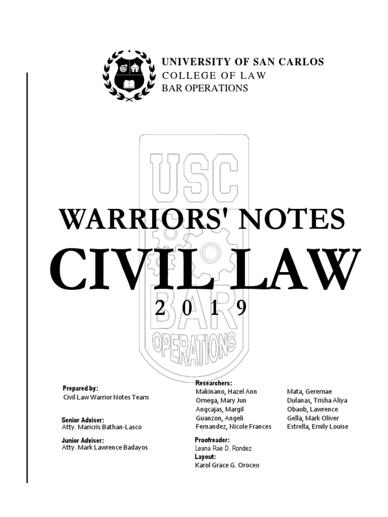 Usc 2019 Civil Law 1 PDF | PDF | Nuisance | Negligence