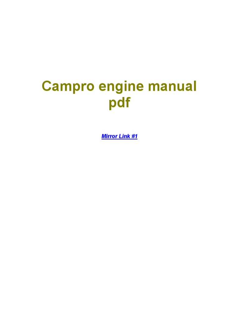 Campro Engine Manual PDF: Mirror Link #1 | PDF | Mobile App | Microsoft ...